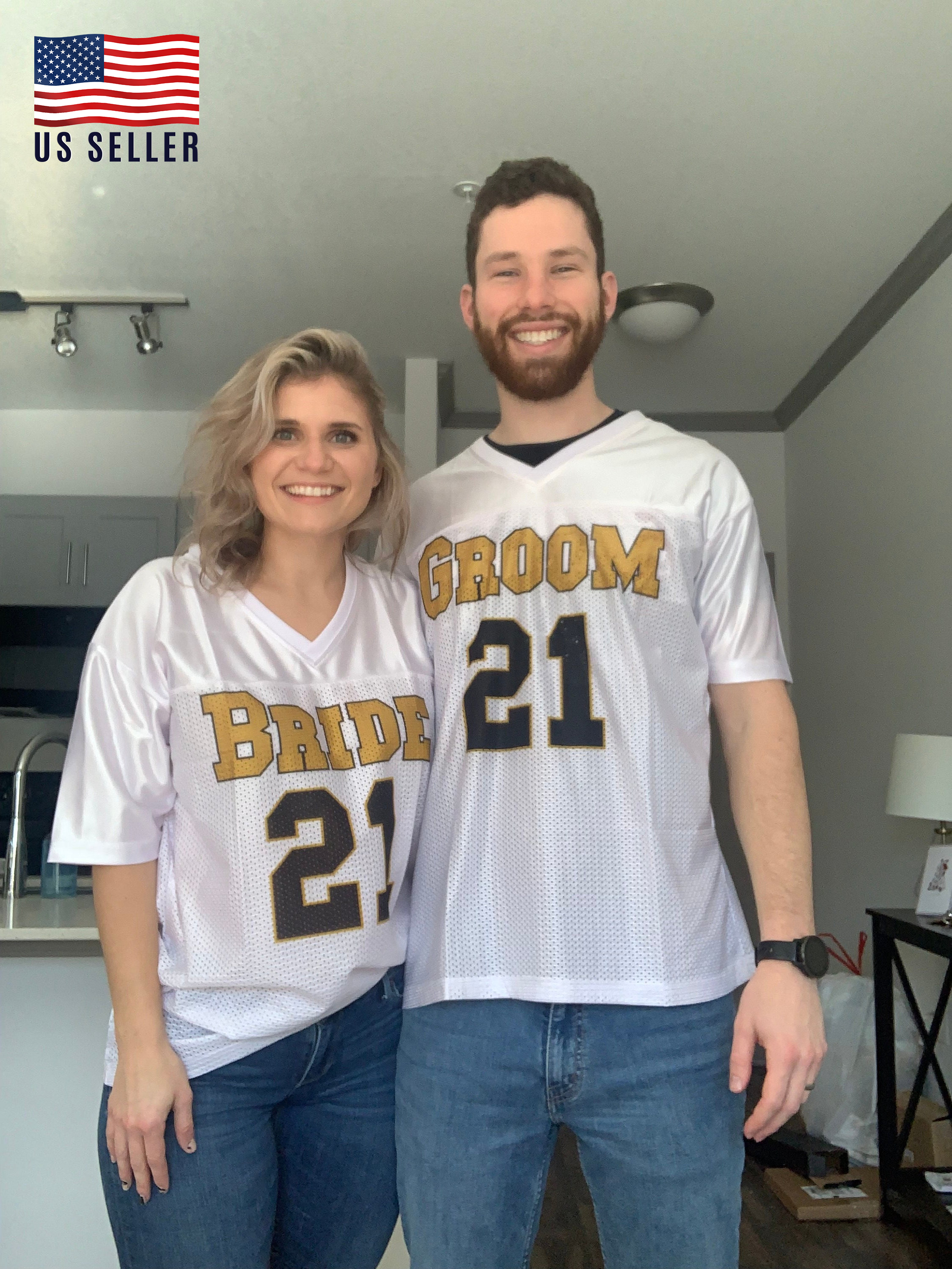 Personalized Matching Football Jersey, Couple Football Fan Jersey, Cus